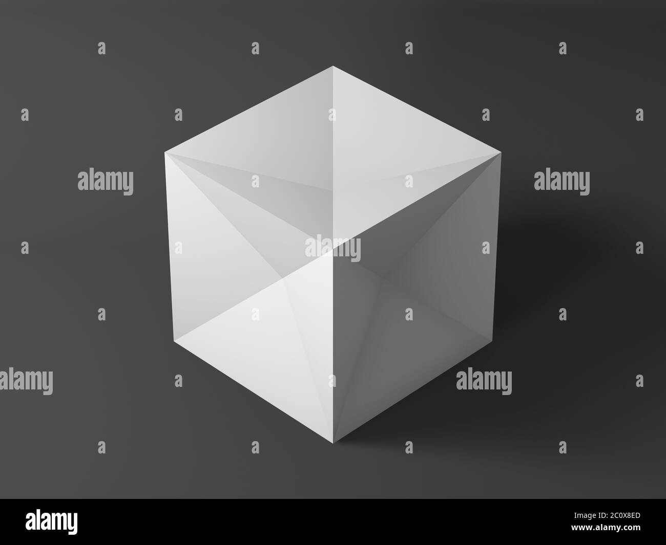 Abstract minimal installation, white cube. 3d rendering illustration ...