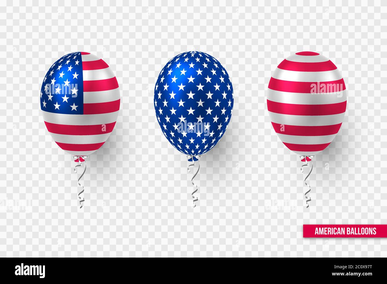 USA glossy balloons design of American flag Stock Vector Image & Art ...