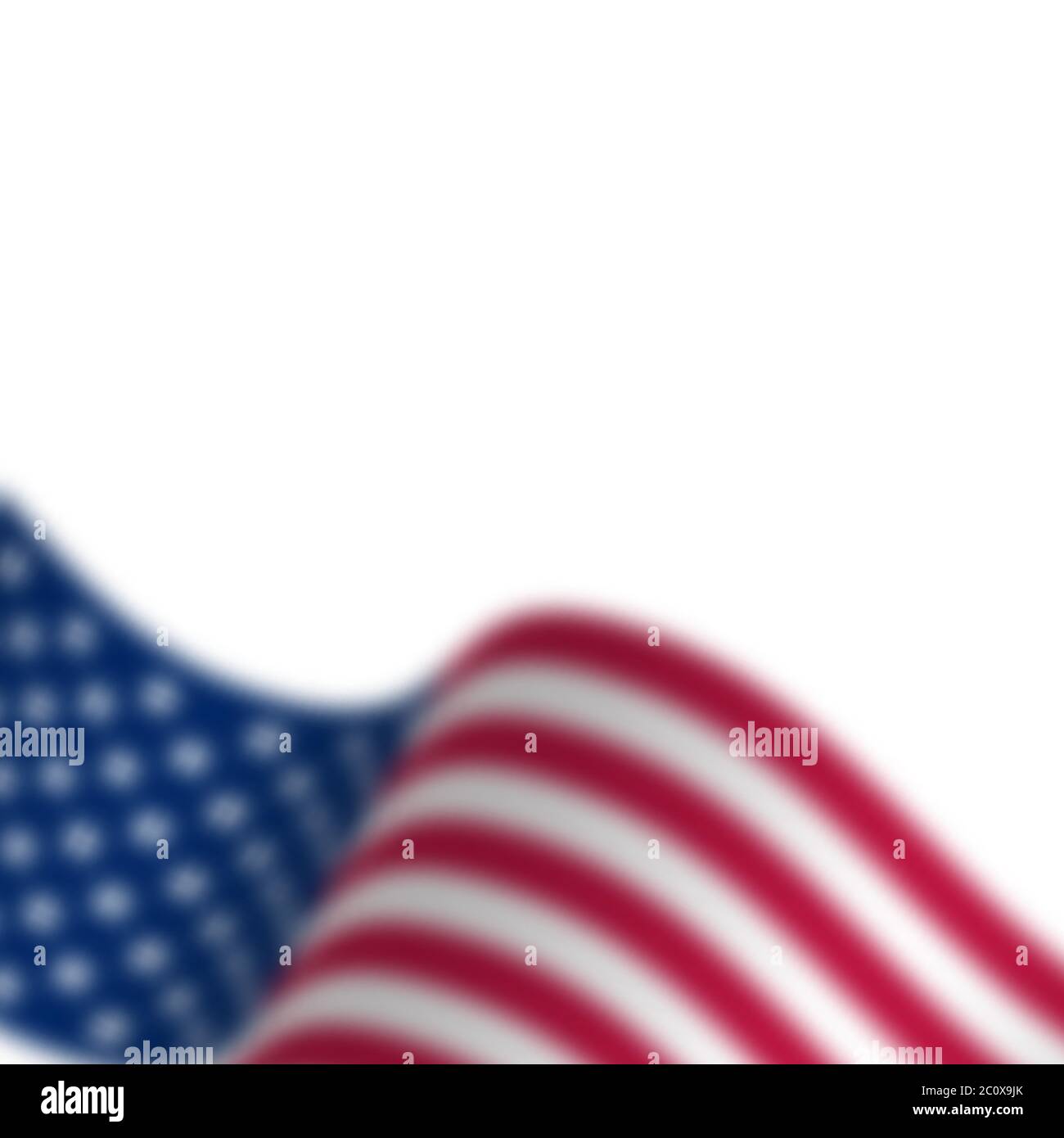Waving flag of USA with blur effect. Place for text. Isolated on white ...