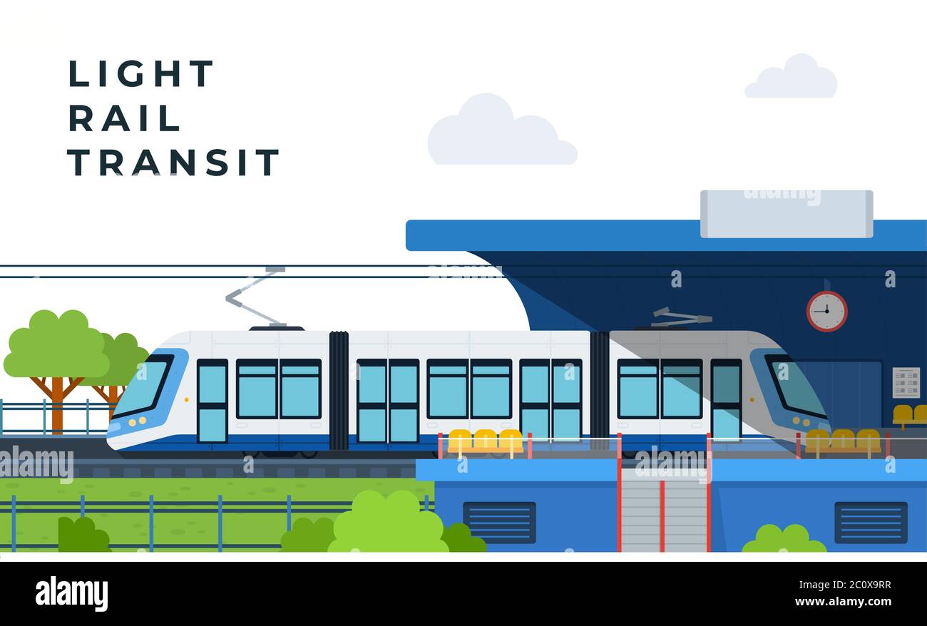 Light Rail Transit on day background. Vector Illustration Stock Vector ...