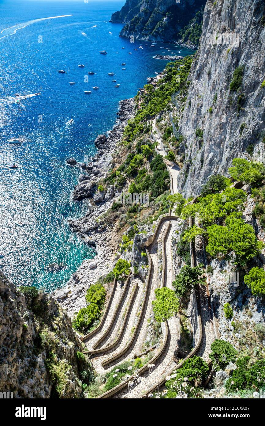 Capri mountain road hi-res stock photography and images - Alamy