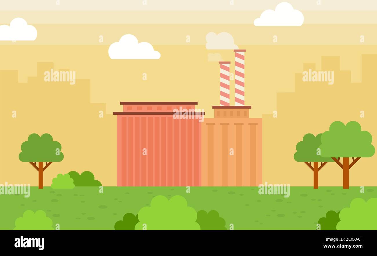 Industrial factory in a flat style. Vector illustration Stock Vector ...
