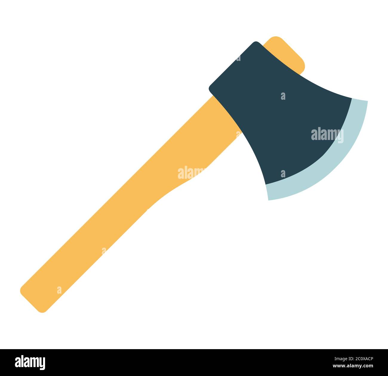 Ax with wooden handle, vector icon of garden tools Stock Vector Image ...