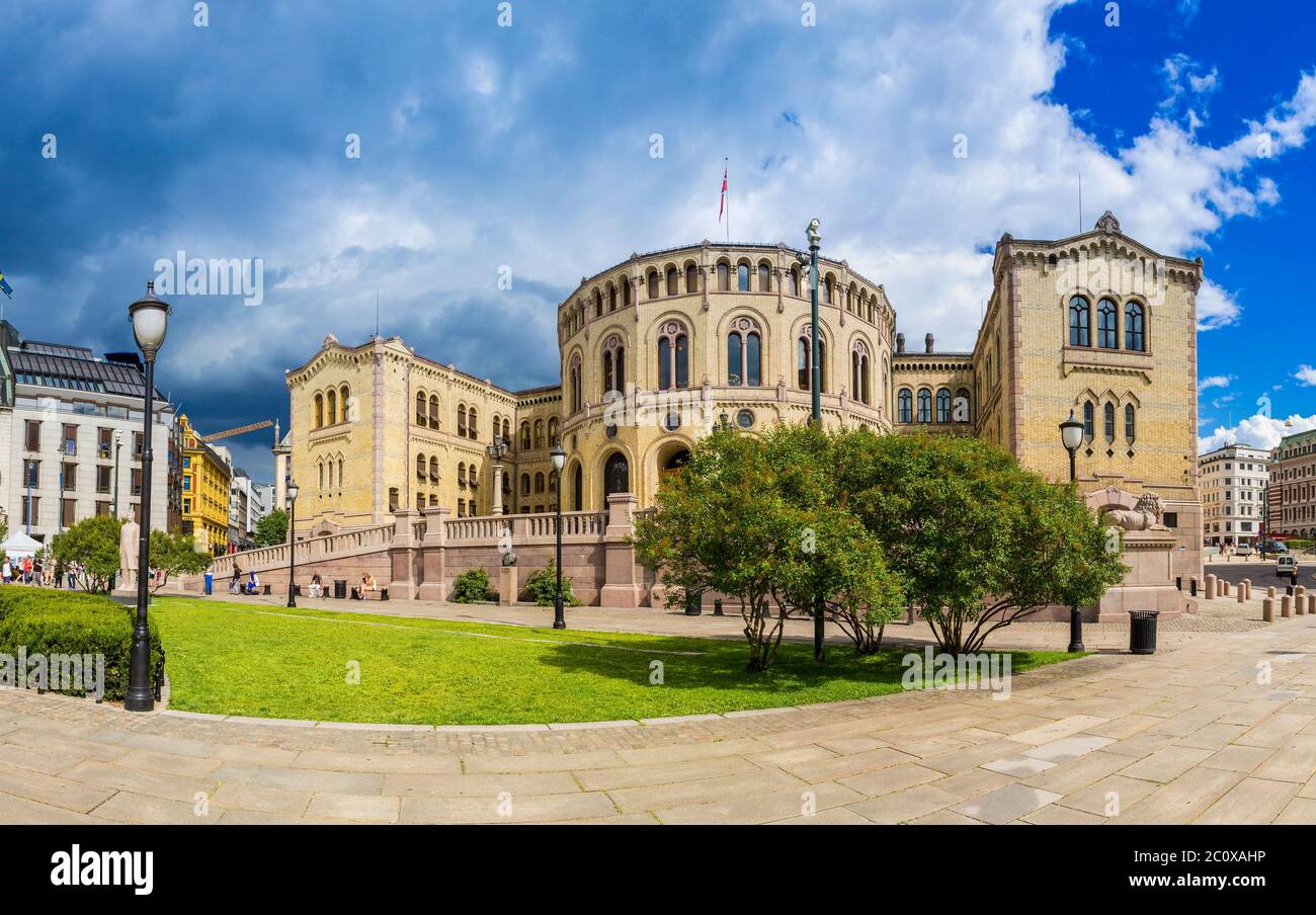 Norwegian Parliament building in Oslo Stock Photo - Alamy