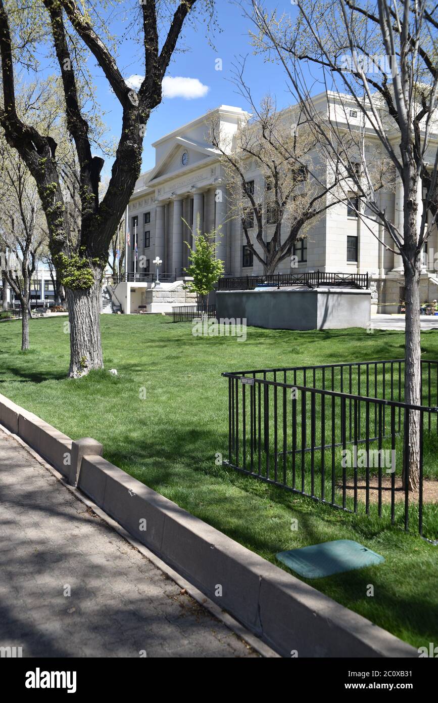 Prescott, Arizona. U.S.A. April 22, 2020. Yavapai county courthouse ...