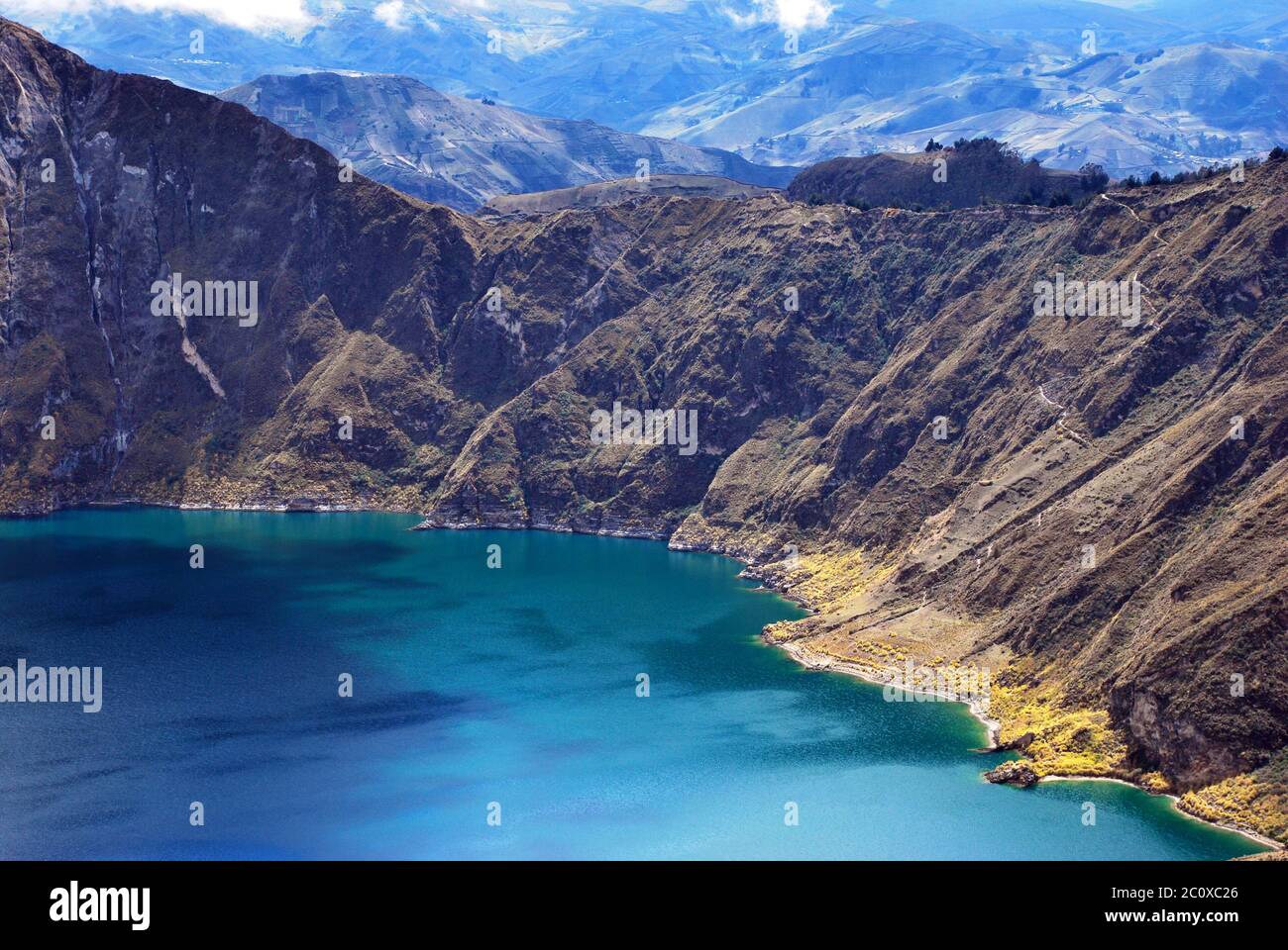 View of Quilotoa a water filled caldera in Ecuador Stock Photo - Alamy