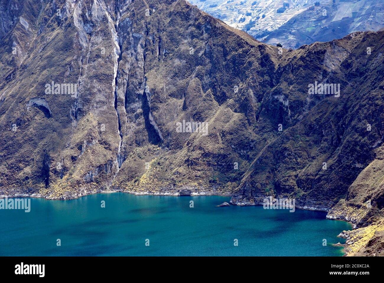 View of Quilotoa a water filled caldera in Ecuador Stock Photo - Alamy