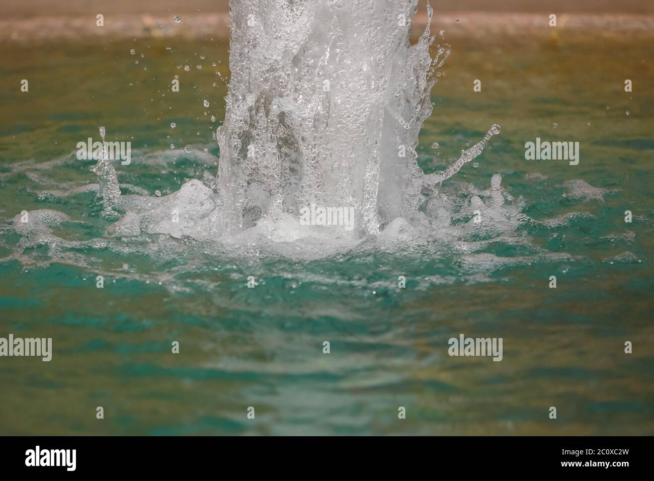 Close up of water splashing on a water fountain Stock Photo - Alamy