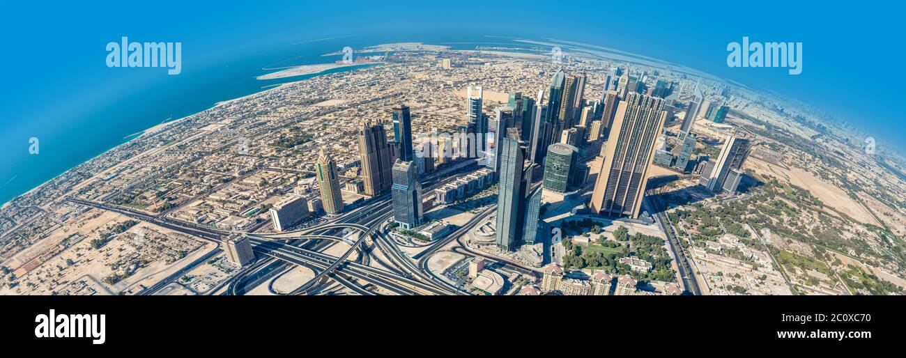 Dubai downtown. East, United Arab Emirates architecture. Aerial view ...
