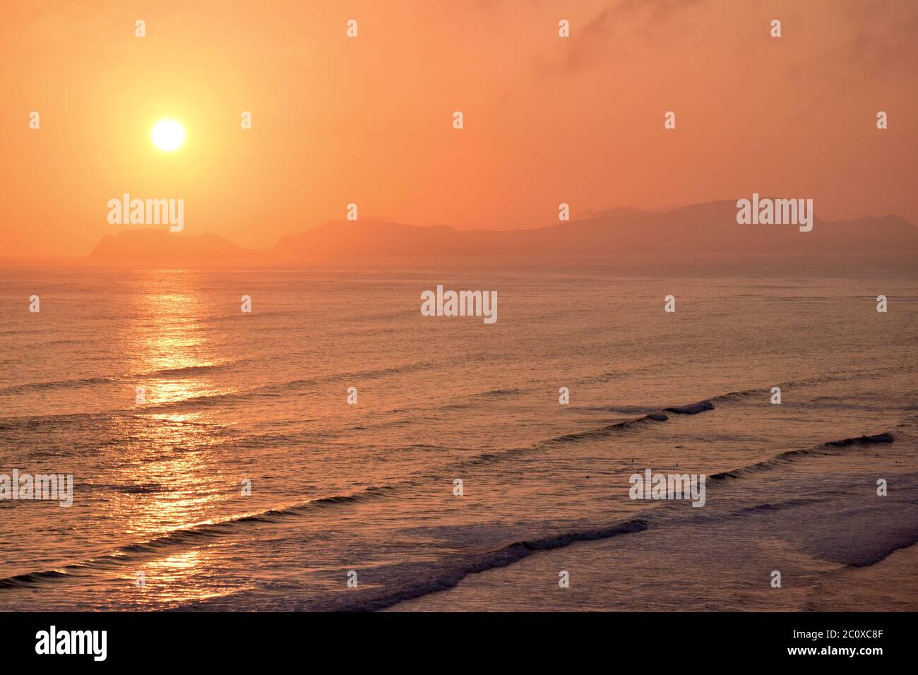 Sunset in Lima , Peru Stock Photo - Alamy