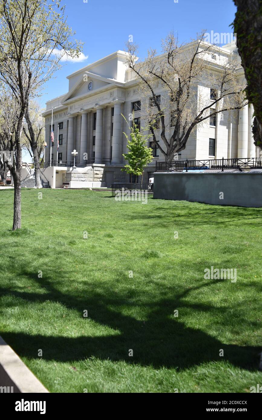 Prescott, Arizona. U.S.A. April 22, 2020. Yavapai county courthouse ...