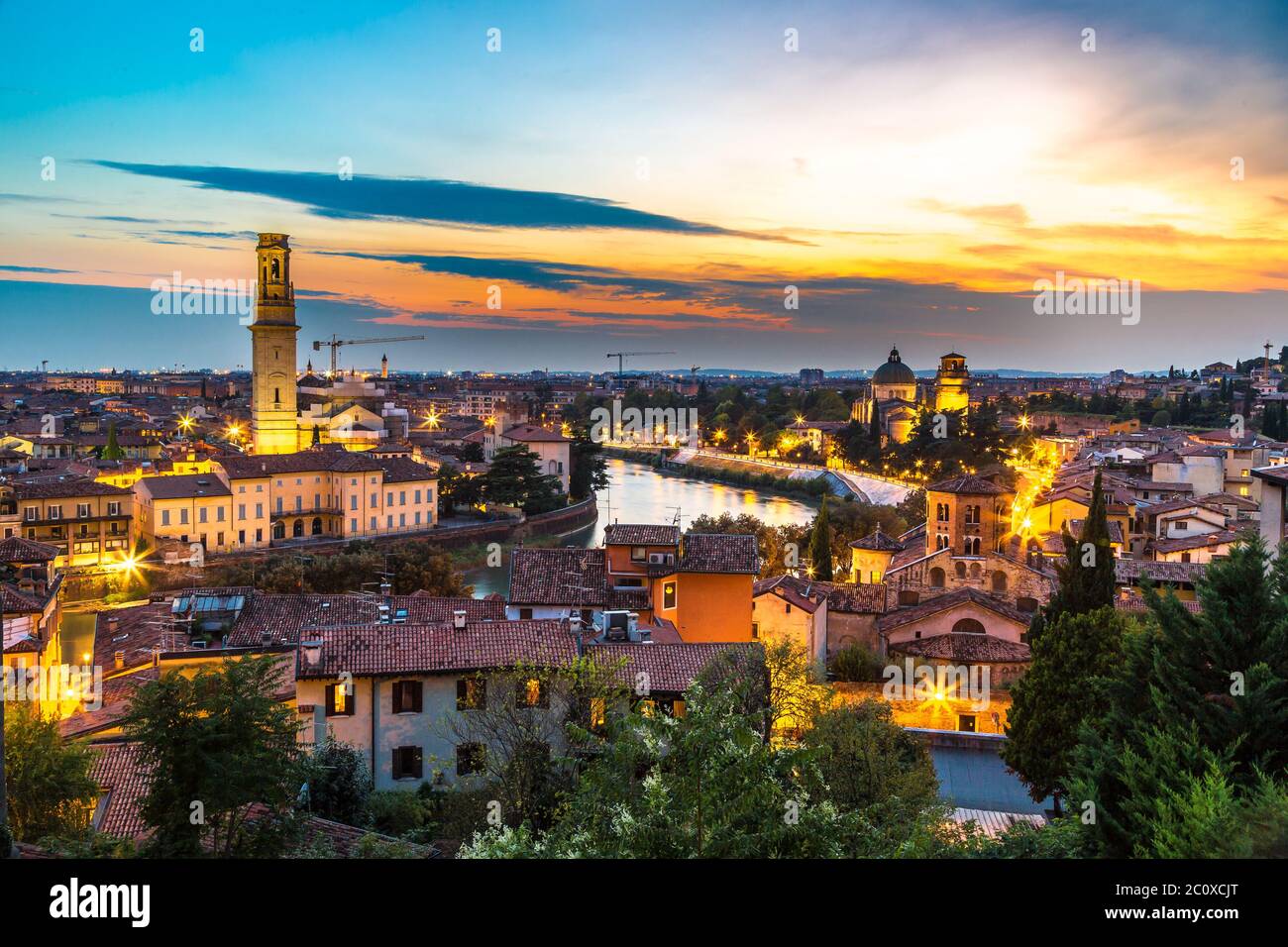 Verona italy sunset hi-res stock photography and images - Alamy