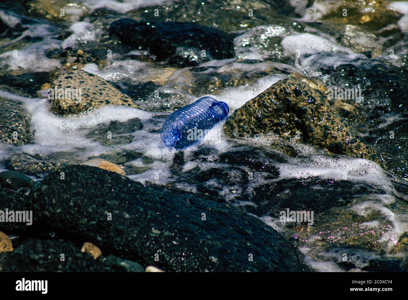 Limassol Cyprus June 12, 2020 Closeup of various pollution of metallic ...