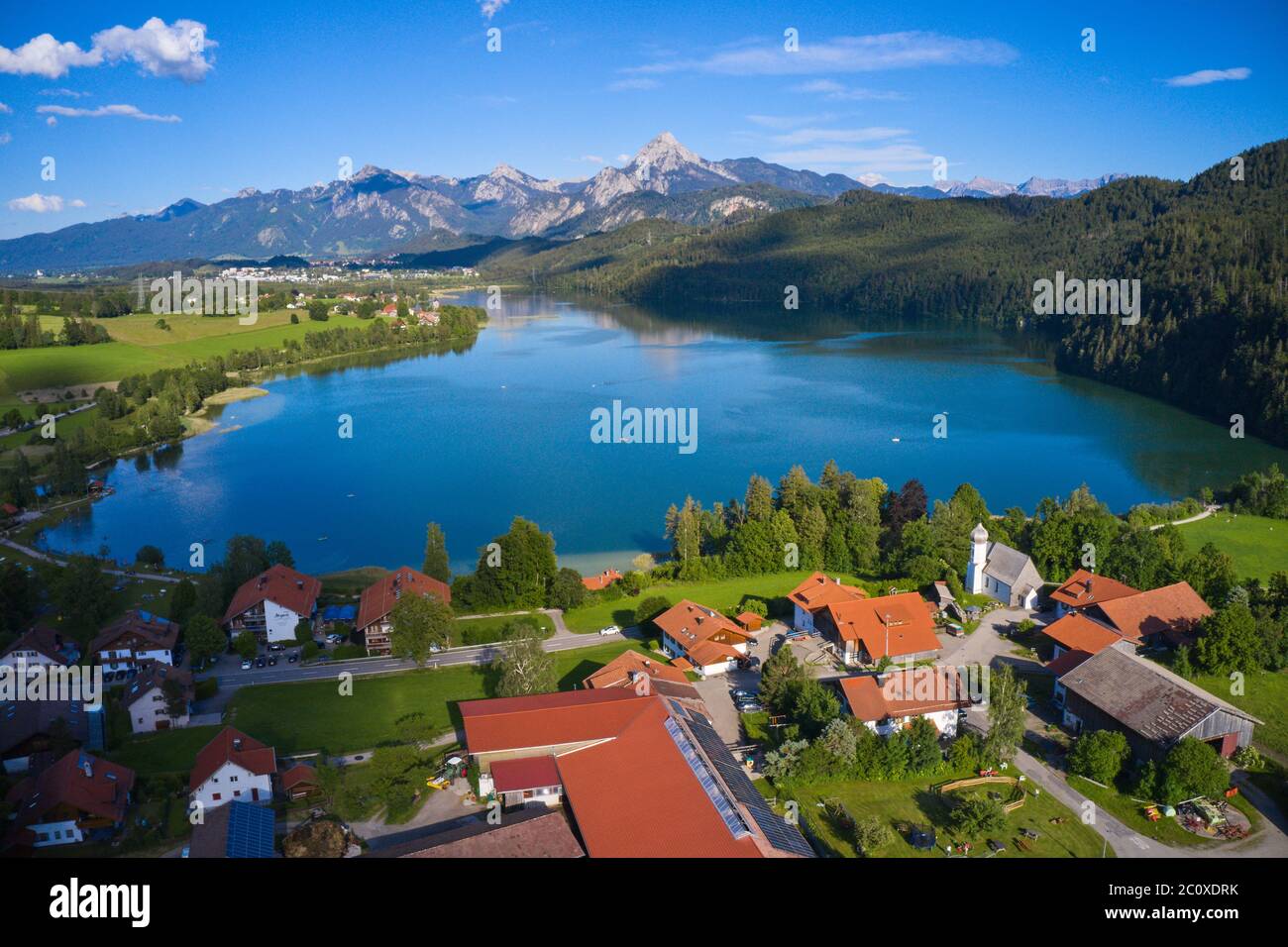 Weissensee, Germany, 12th June 2020 Weissensee, a small lake for relax ...