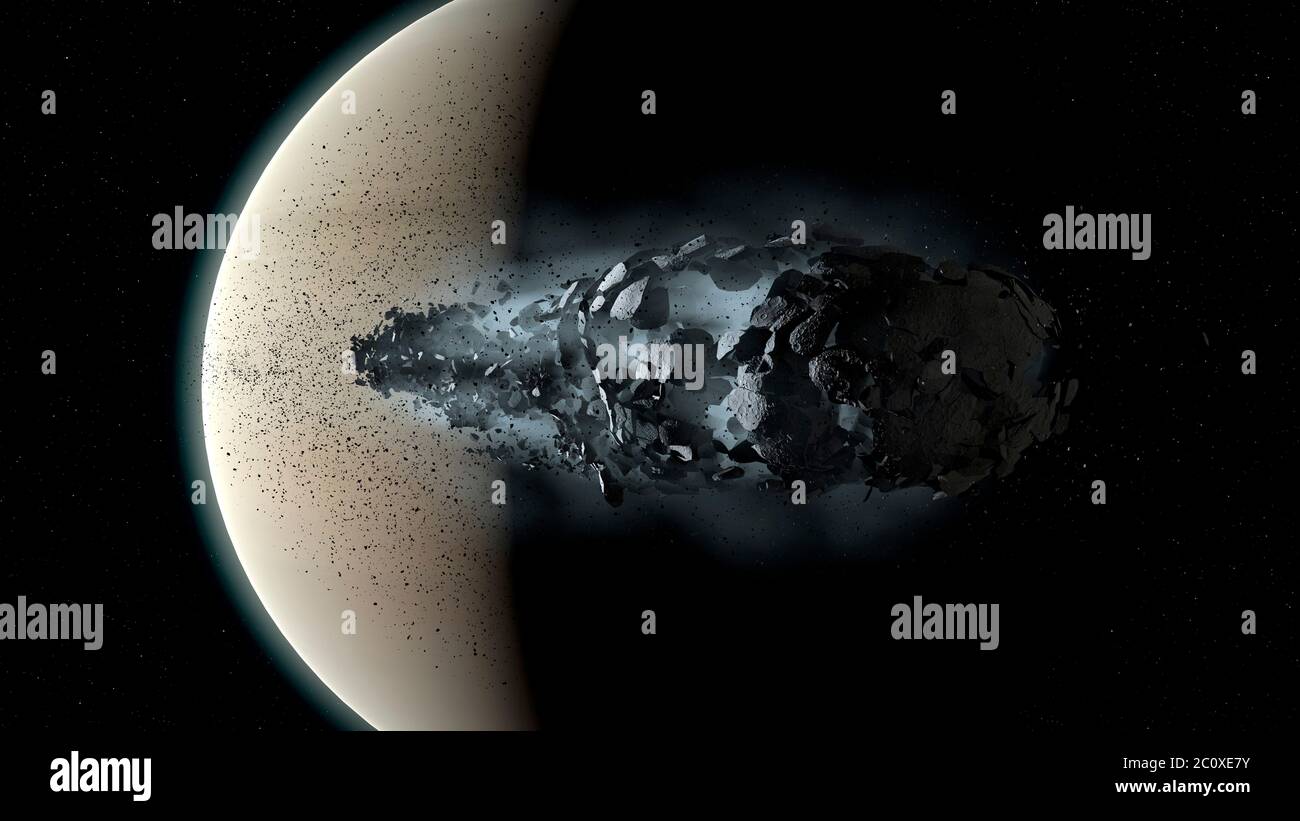 This image is one of a sequence of three, showing the break-up of a ...