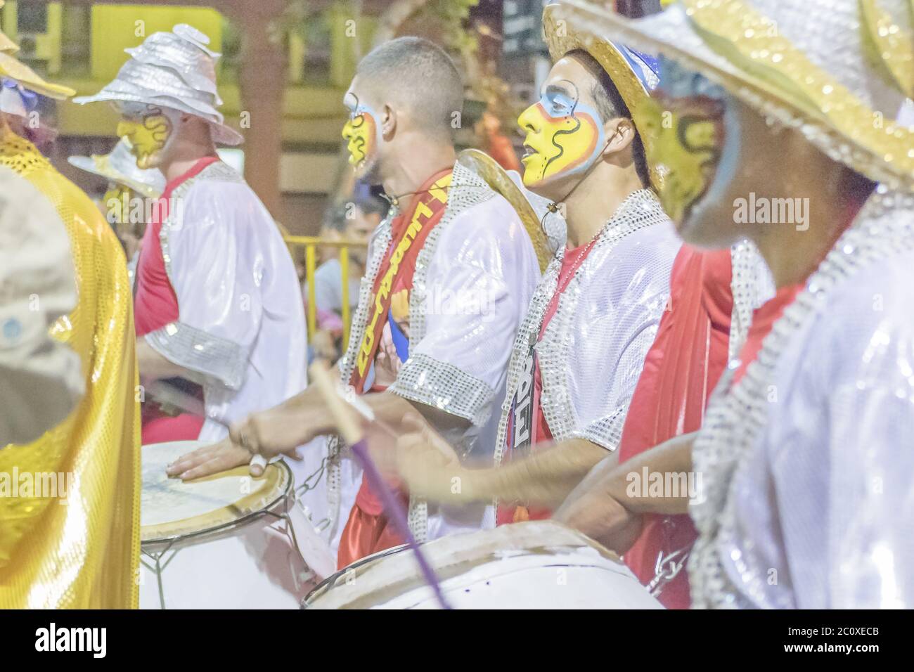 Group of Candombe Drummers at Carnival Parade of Uruguay Stock Photo ...