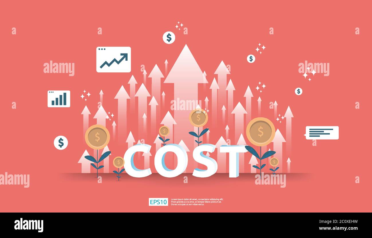 arrow increase for cost reduction concept . business management at lost ...