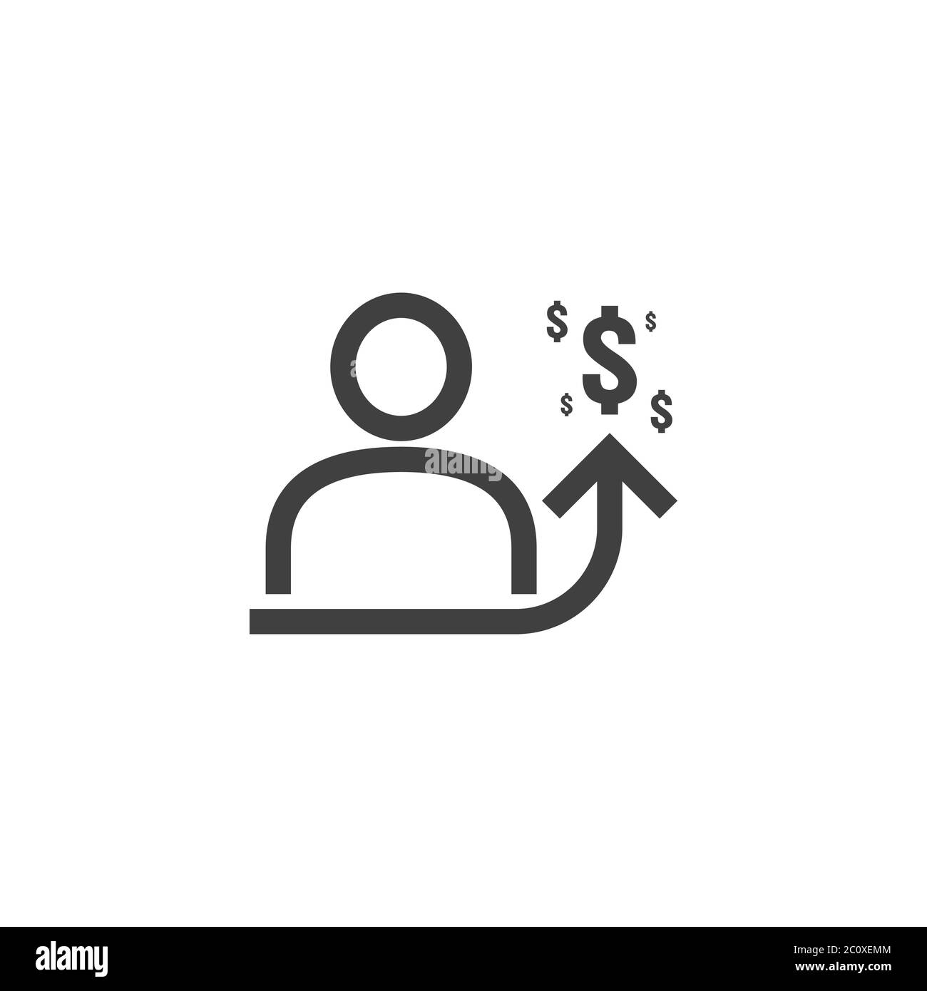 employee salary increase icon on white background with people, arrow up ...