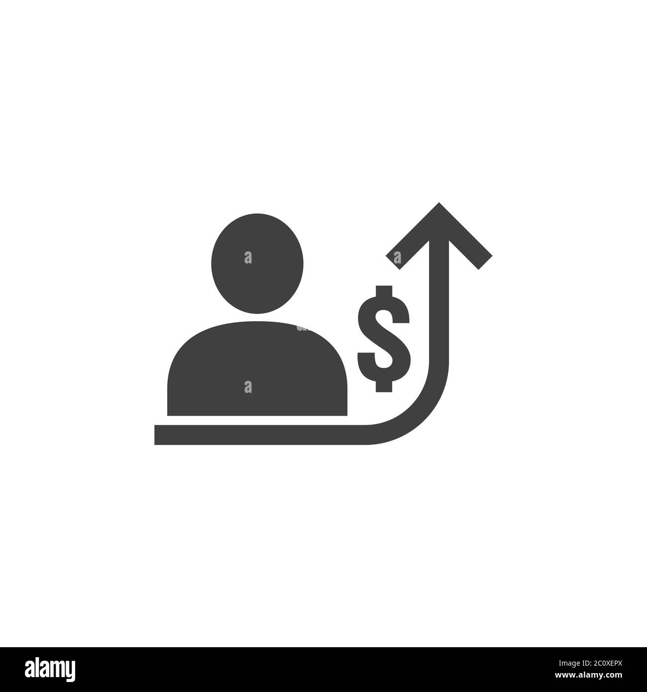 employee salary increase icon on white background with people, arrow up ...