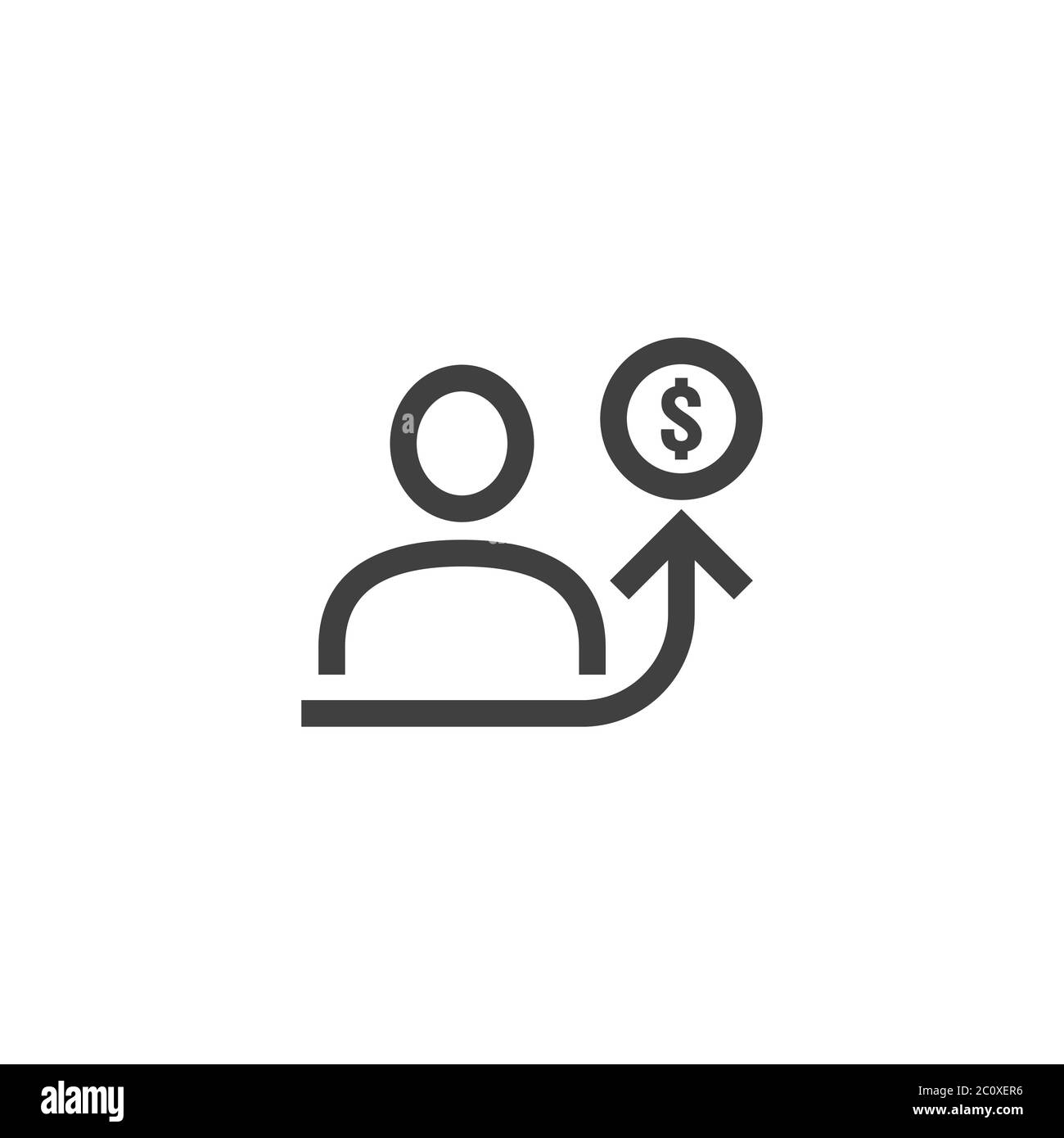 employee salary increase icon on white background with people, arrow up ...