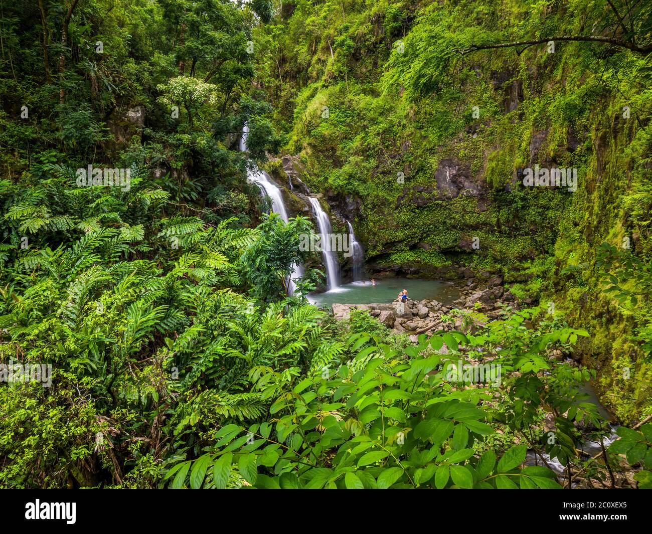 Maui, Hawaii Hana Highway - Three Bears Falls, Upper Waikani Falls ...