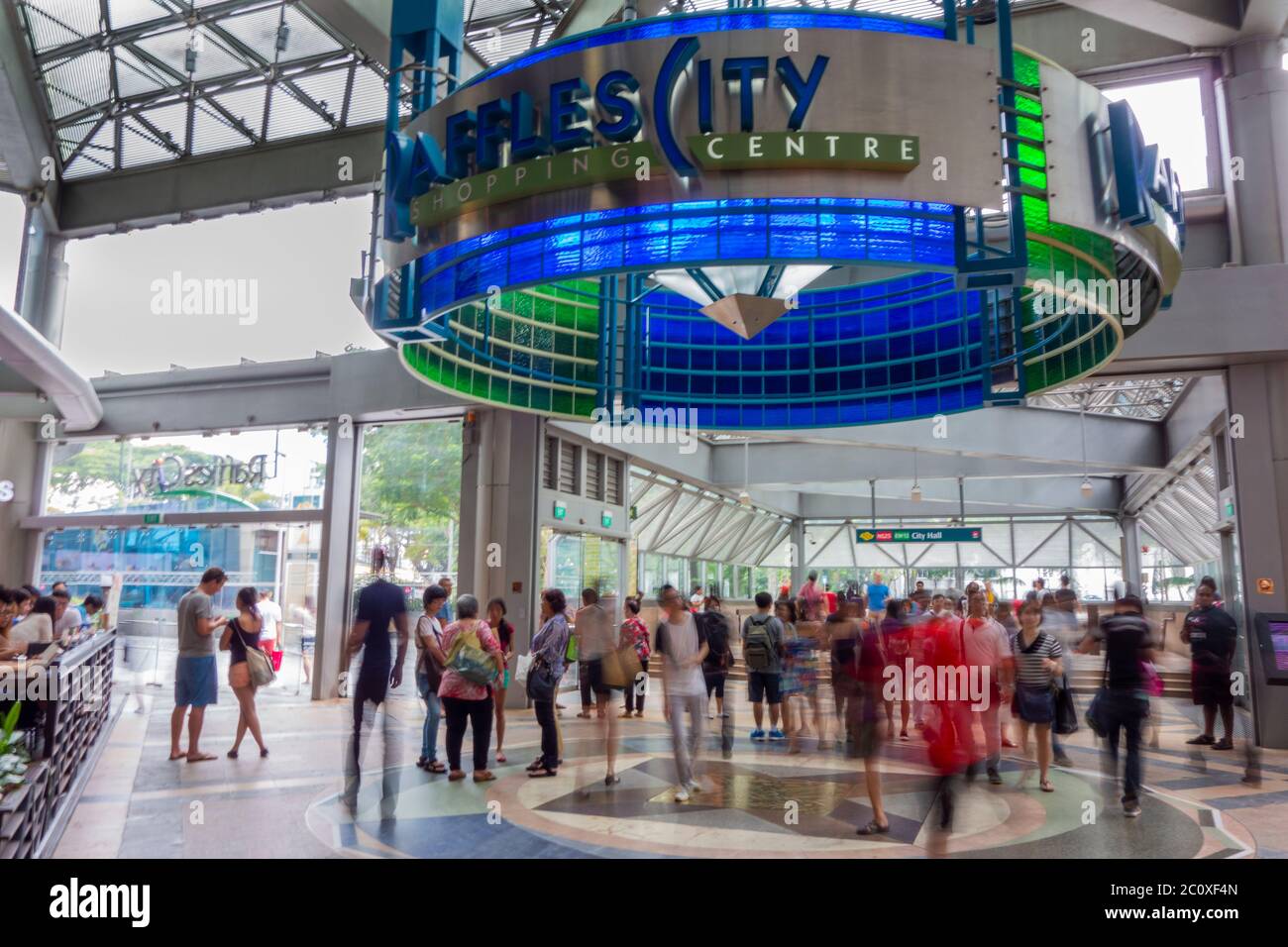 Raffles City. City Hall metro station. Singapore Stock Photo - Alamy