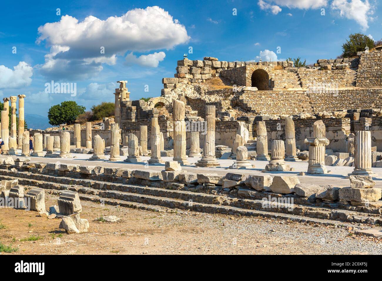 Ruins of the ancient city Ephesus, the ancient Greek city in Turkey, in ...