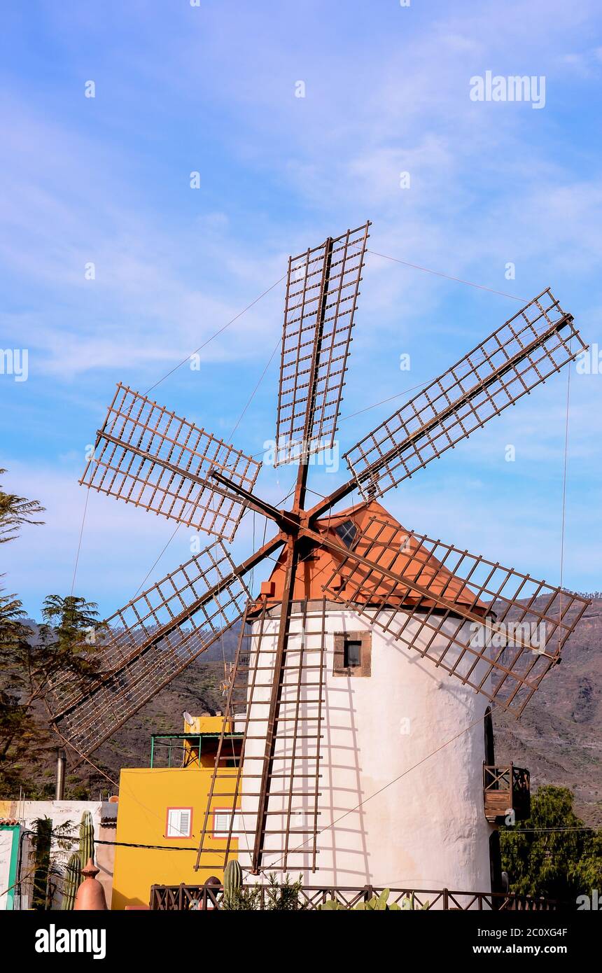 Vintage Wind Mill Stock Photo - Alamy