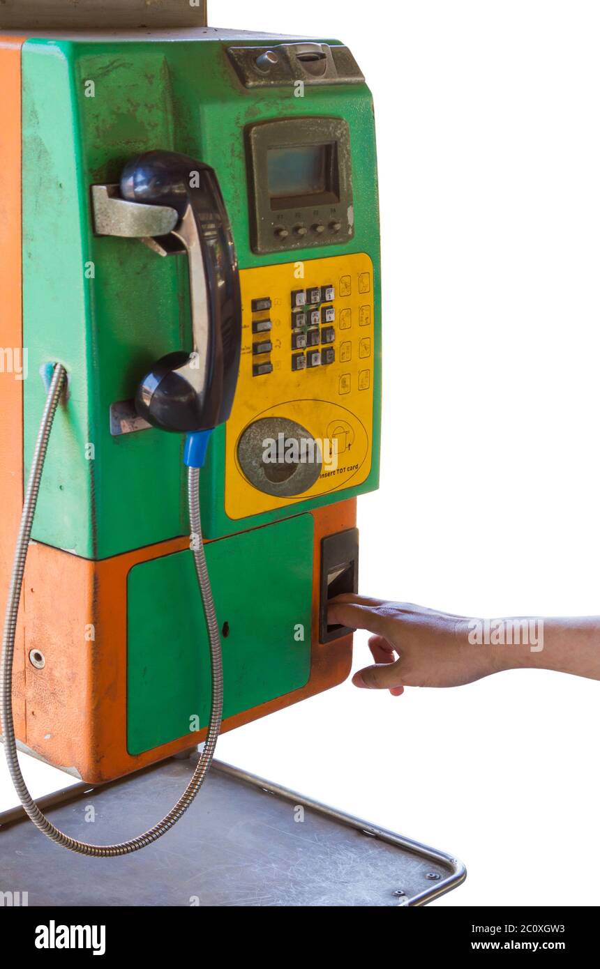 Hand holding telephone hi-res stock photography and images - Alamy