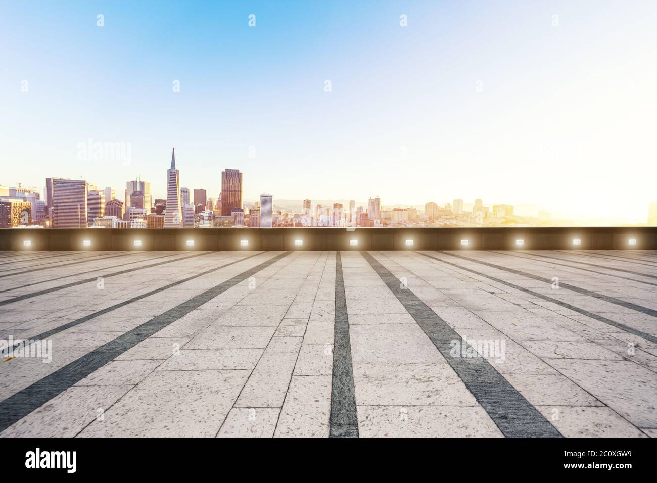 empty floor with cityscape of San Francisco Stock Photo - Alamy