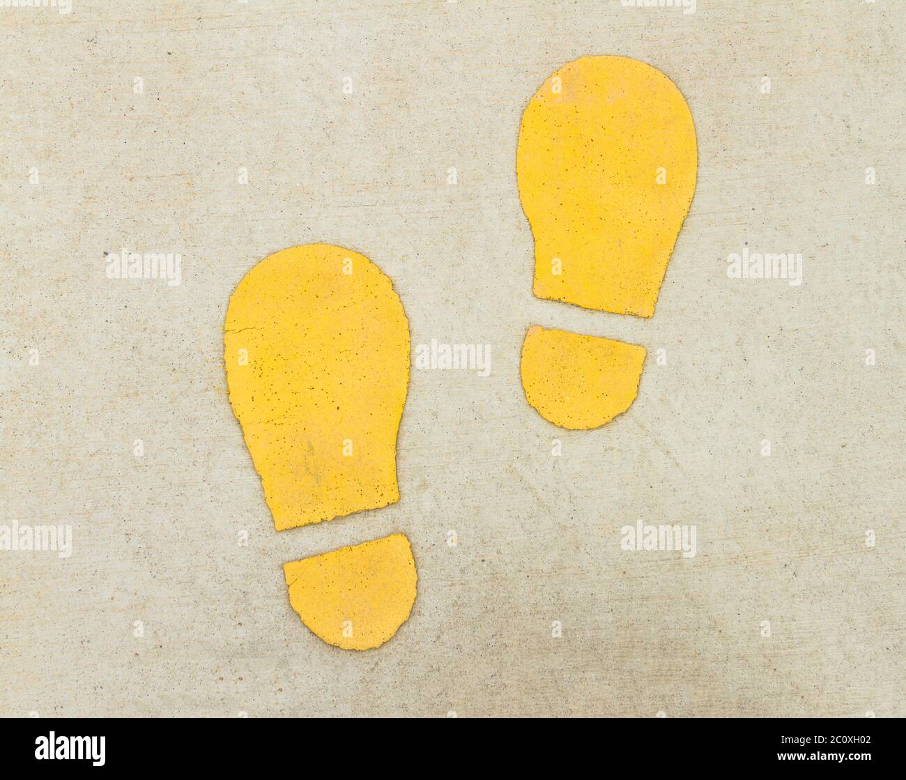 The symbol foot on the street.symbol of foot walk lane on road Stock ...