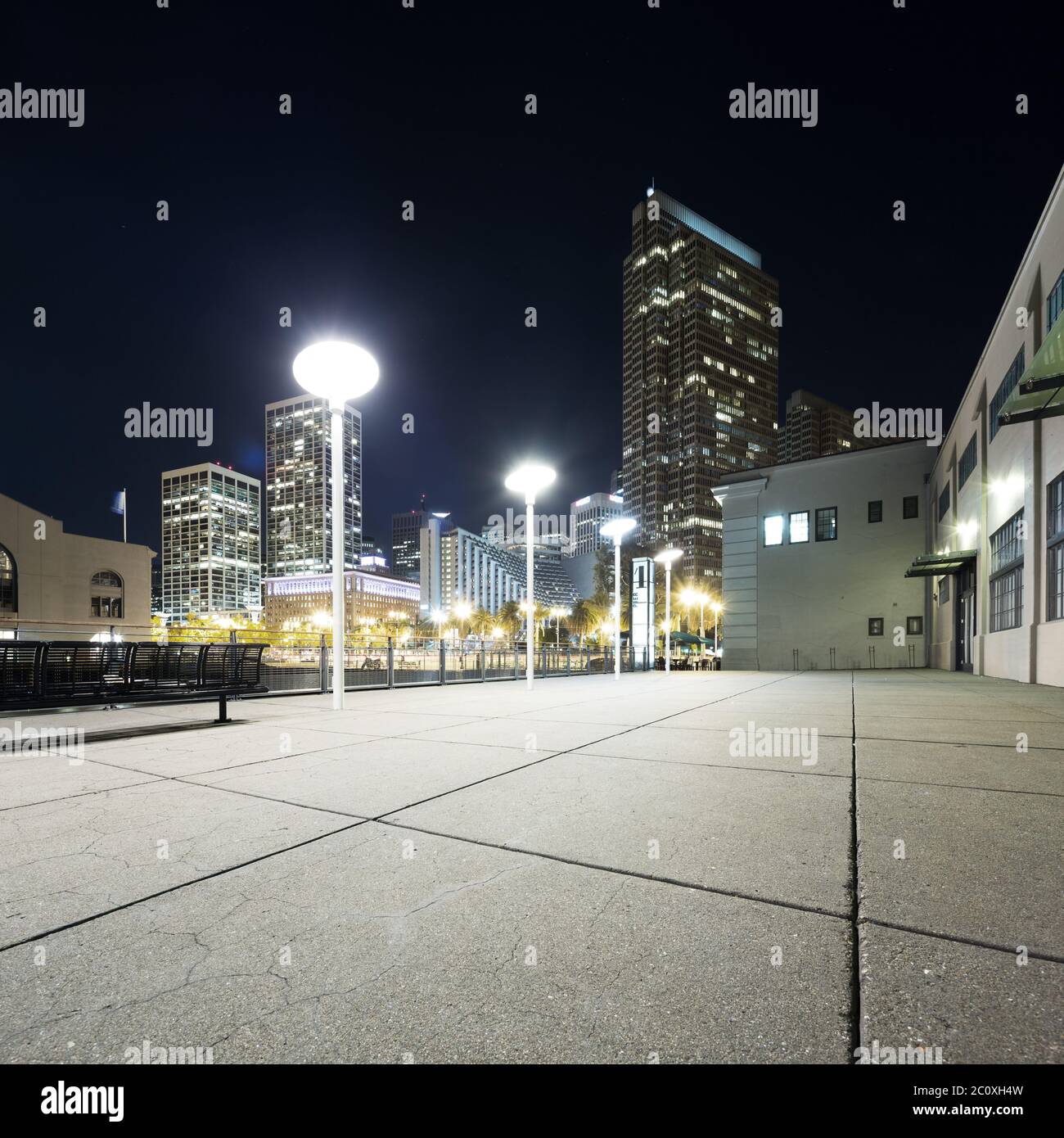 city road with cityscape of San Francisco at night Stock Photo - Alamy
