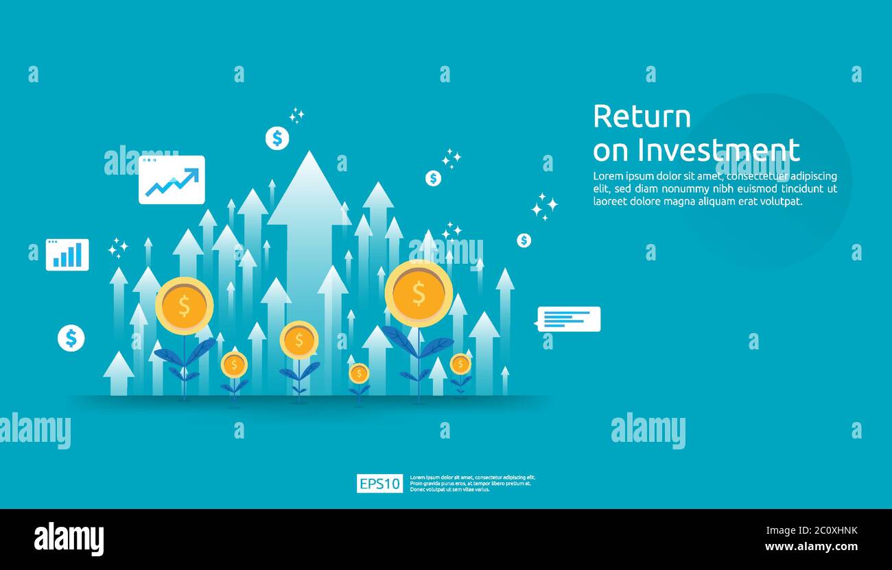 Return on investment ROI, profit opportunity concept. business growth ...