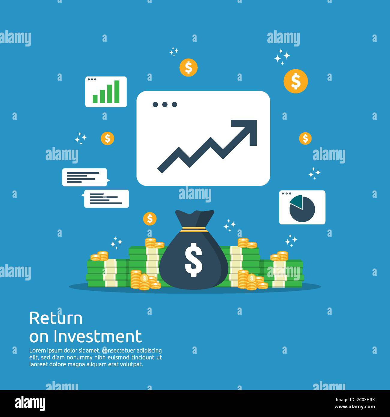 Stack coins rising chart Stock Vector Images - Alamy