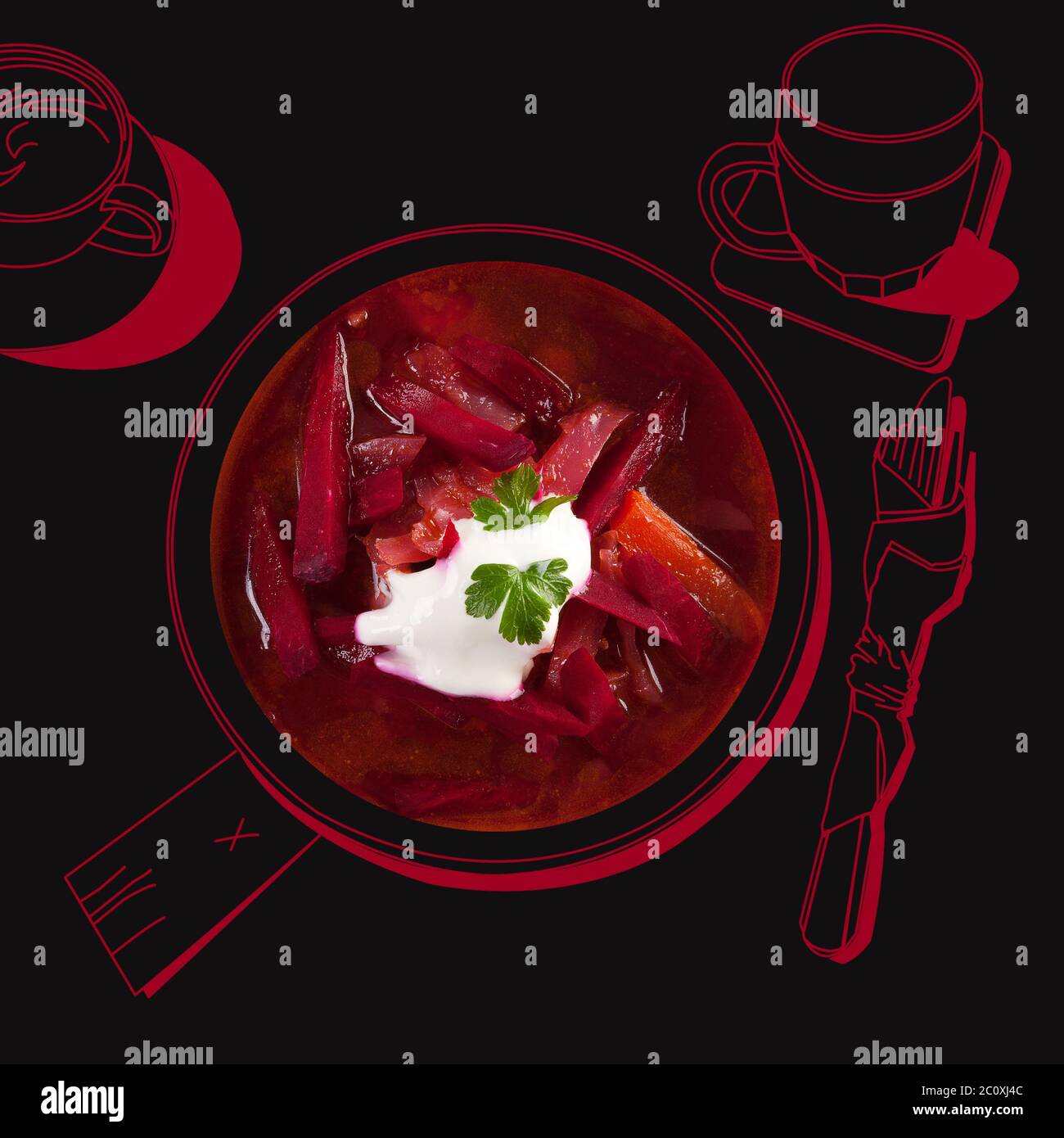 Delicious borsch soup Stock Photo - Alamy