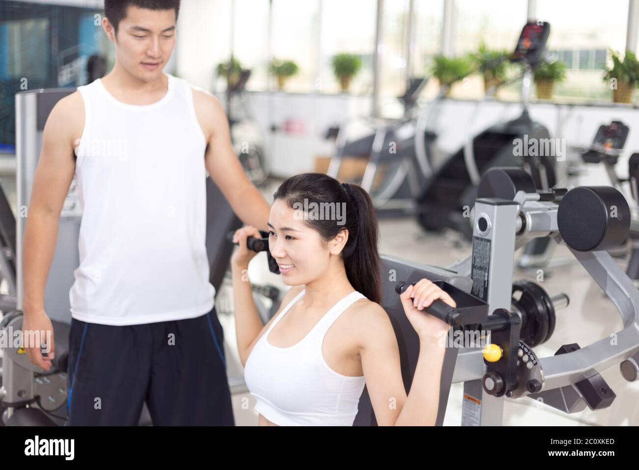 people working out in modern gym Stock Photo - Alamy