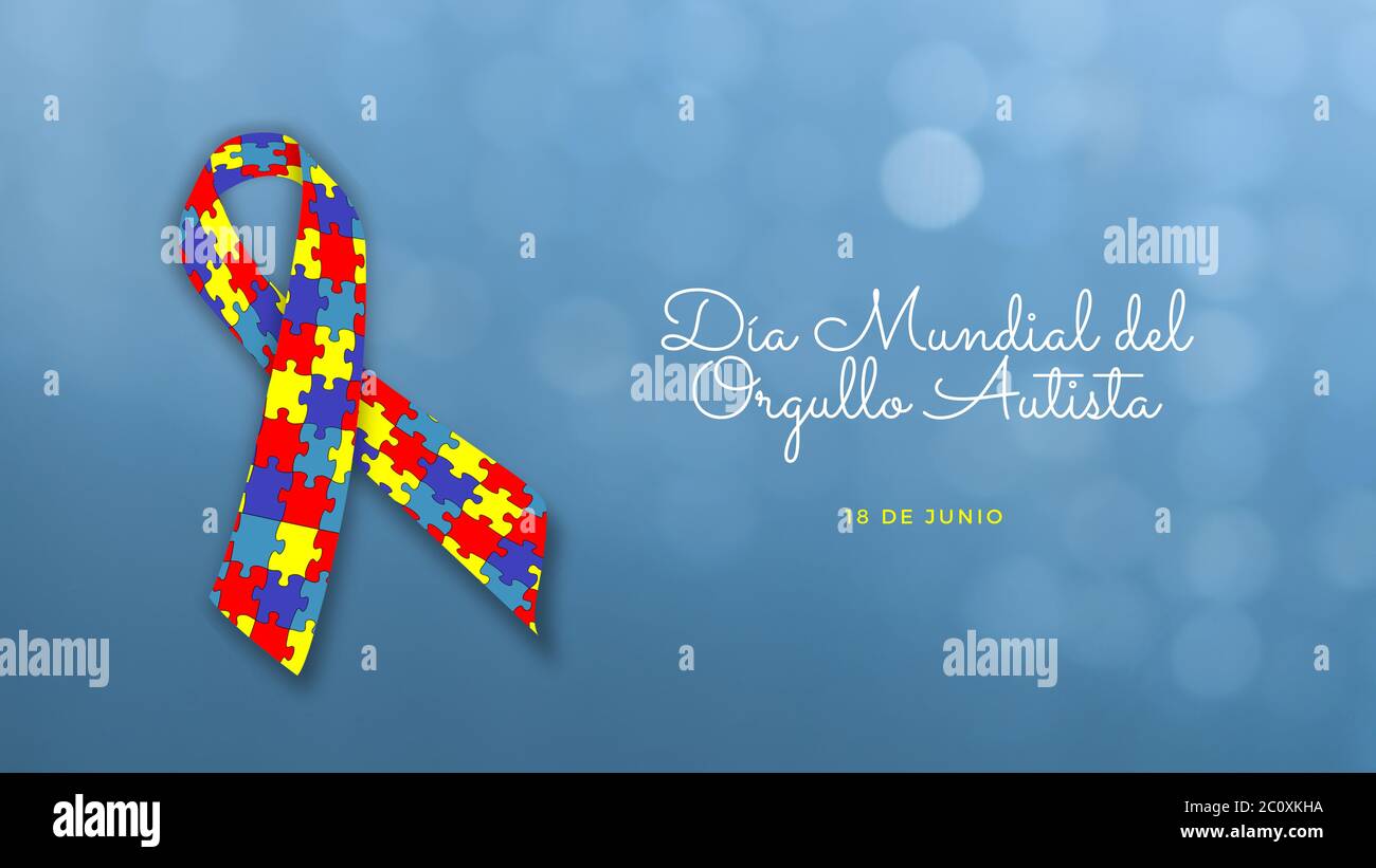 Illustration related to autism, disease written in spanish with the ...