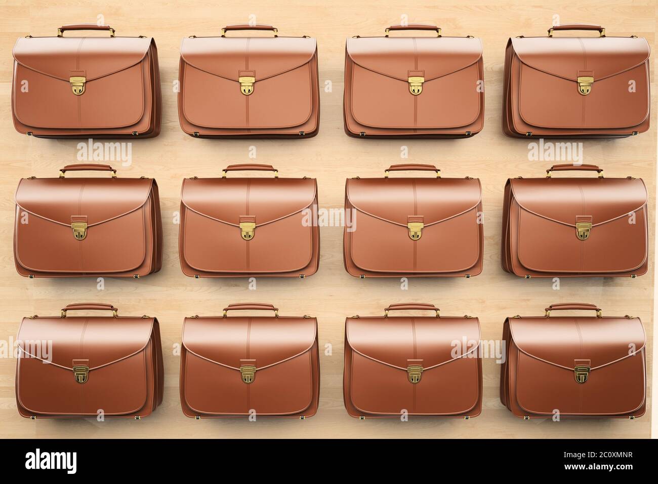 Office desk table with briefcase Stock Photo - Alamy