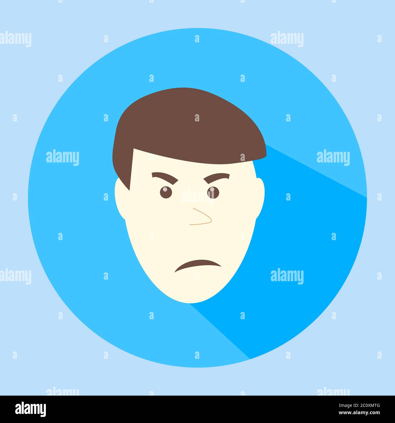 Color vector angry terrible flat icon man face emotion Stock Photo - Alamy