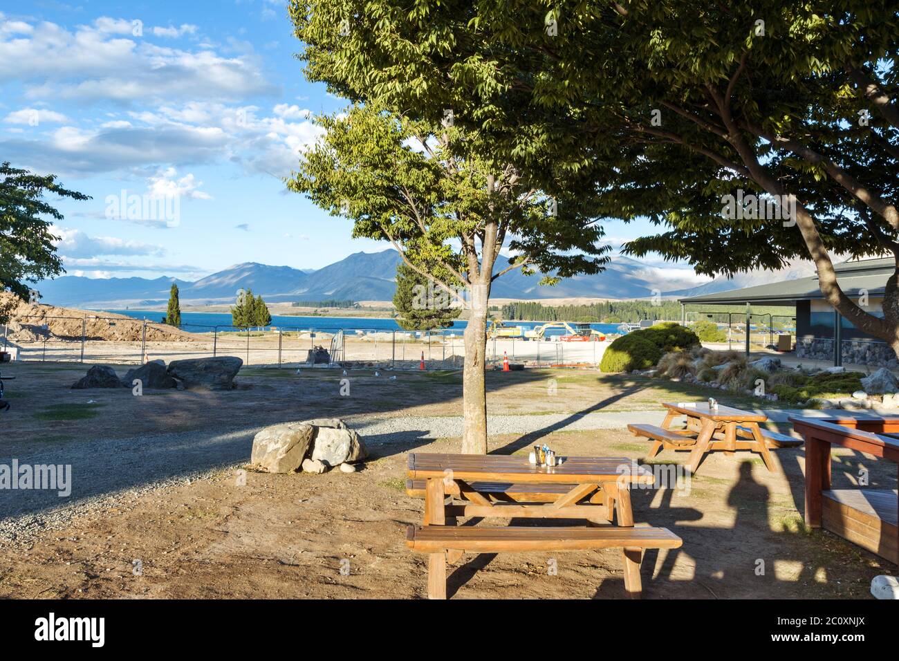relaxation place near pasture in summer sunny day in New Zealand Stock ...