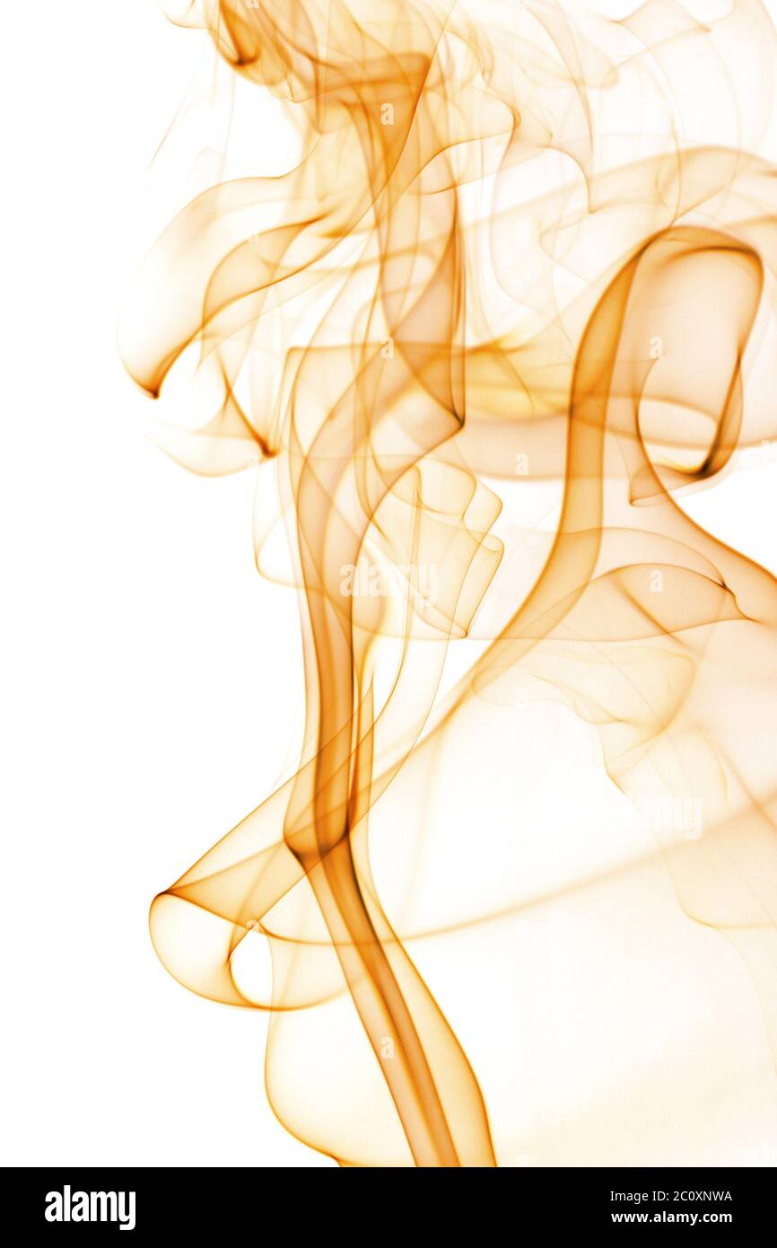 Beautiful smoke on the white background - macro photo Stock Photo - Alamy