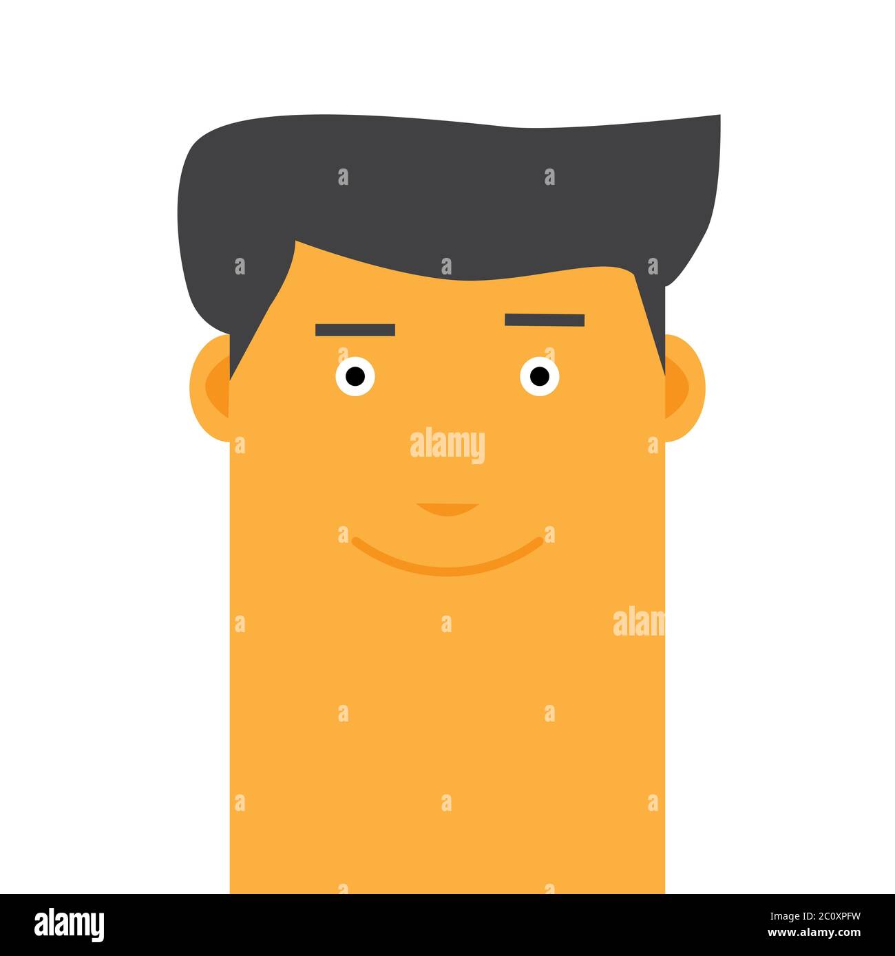 Flat Stylish happy face man avatar vector character Stock Photo - Alamy