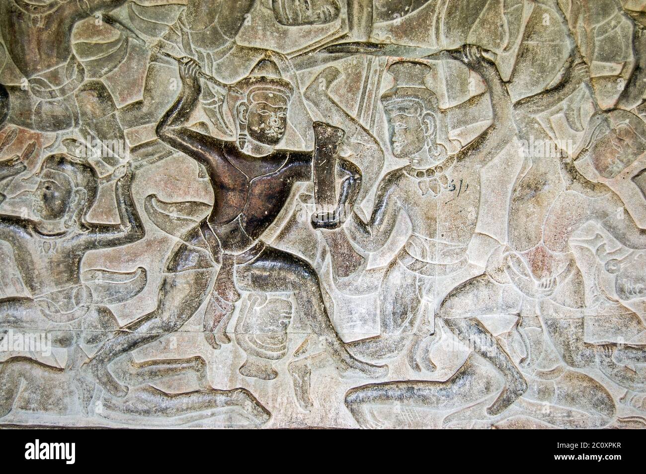Angkor wat demon relief cambodia hi-res stock photography and images ...
