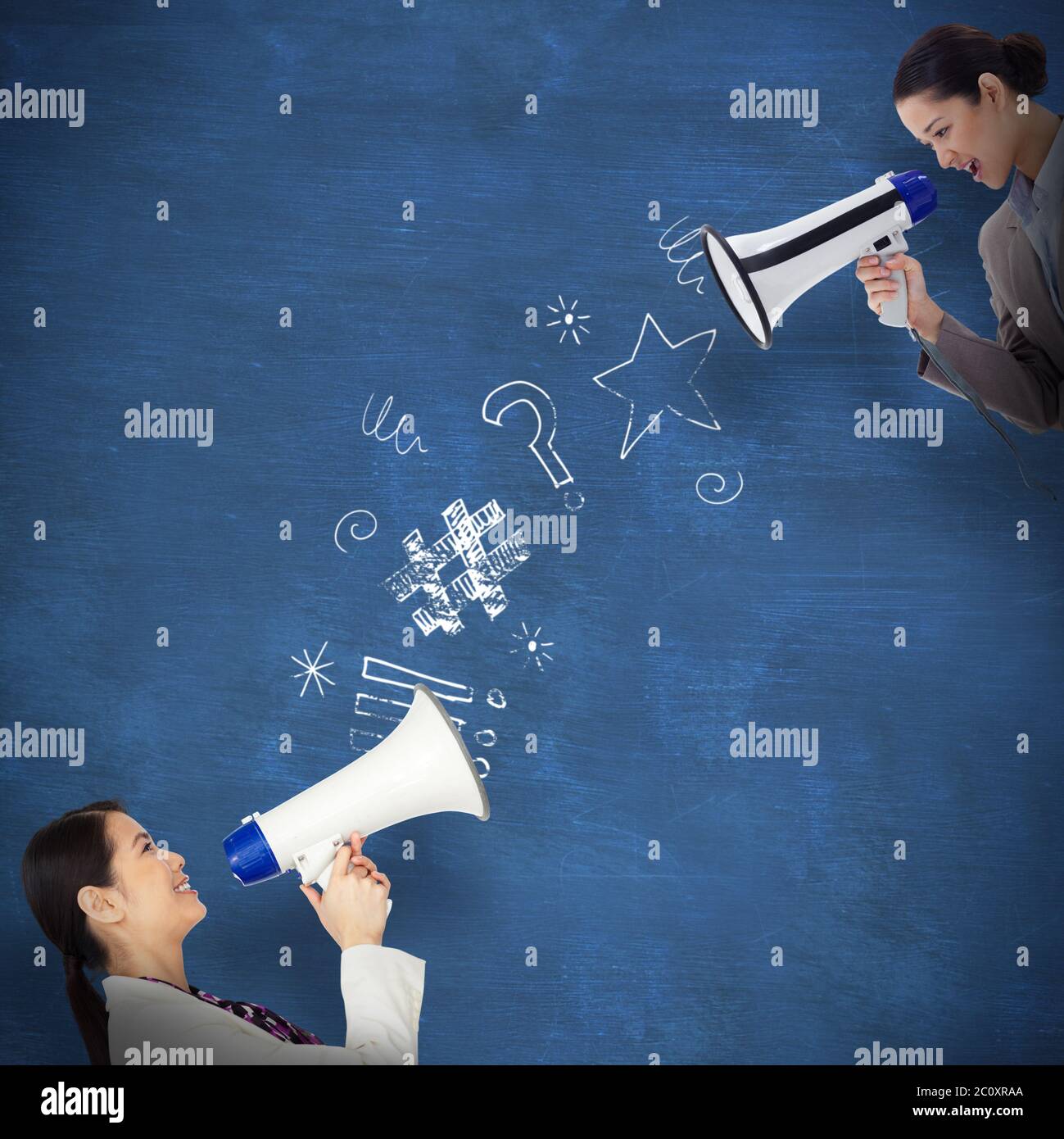 Hispanic female speaking megaphone hi-res stock photography and images ...