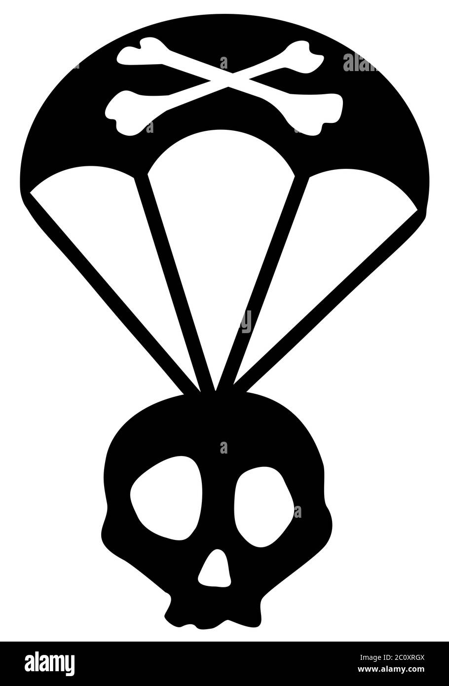 Air drop skull symbol black, vector illustration, vertical, isolated ...