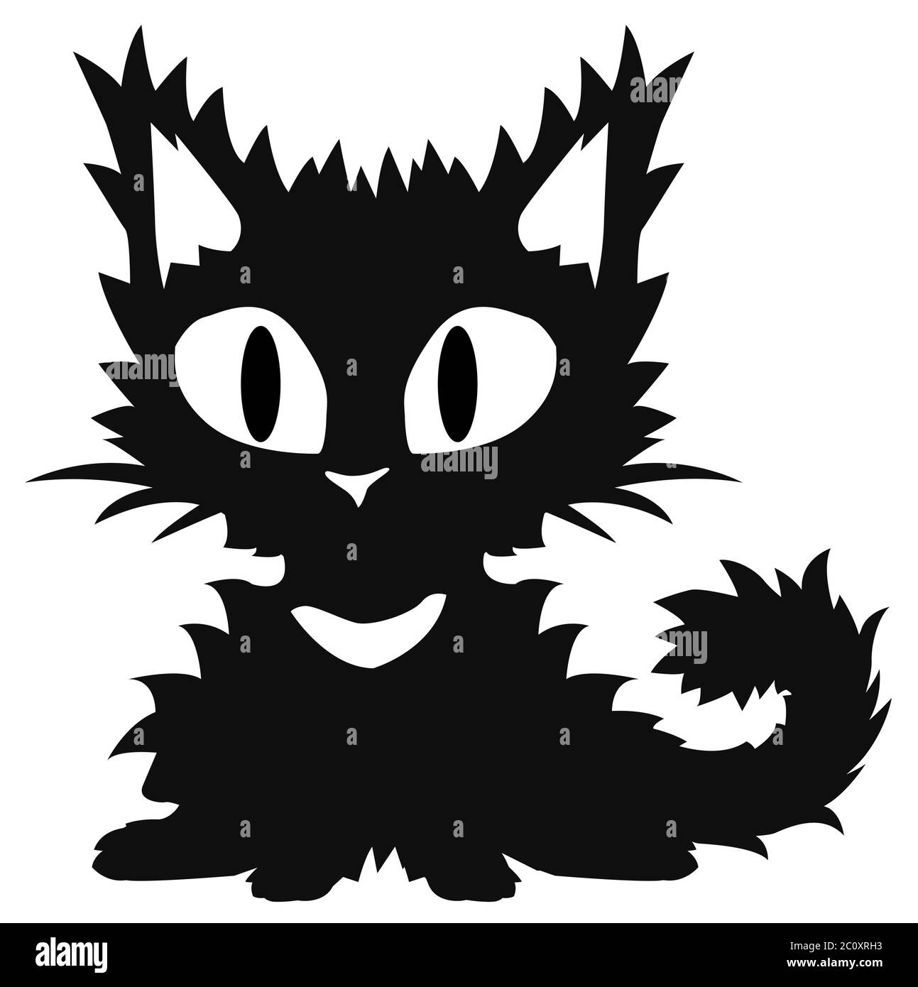 Black And White Kitten Cartoon