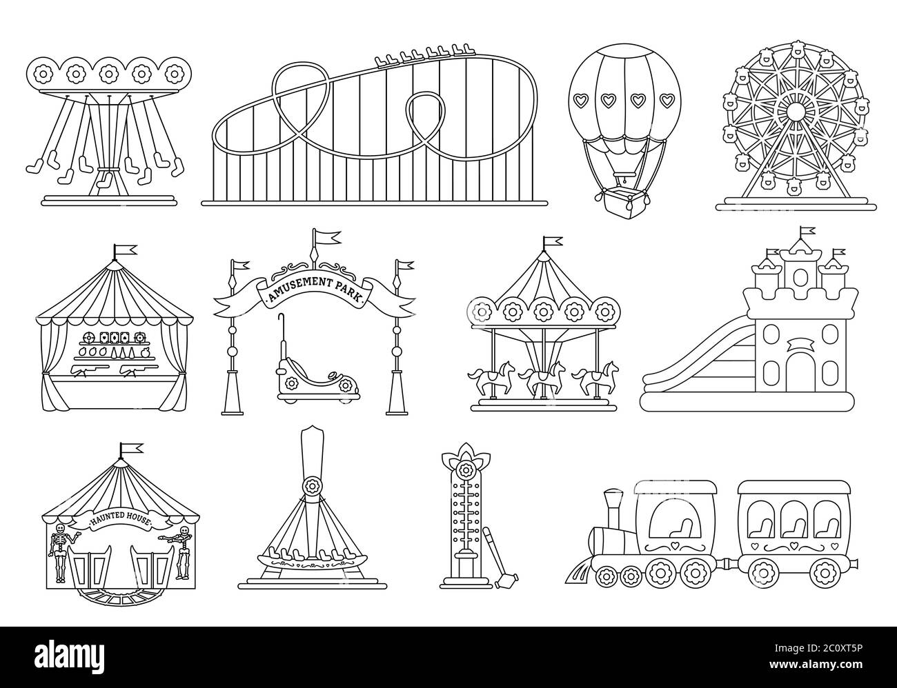Fairground Silhouette Fairground Silhouette Stock Illustrations
