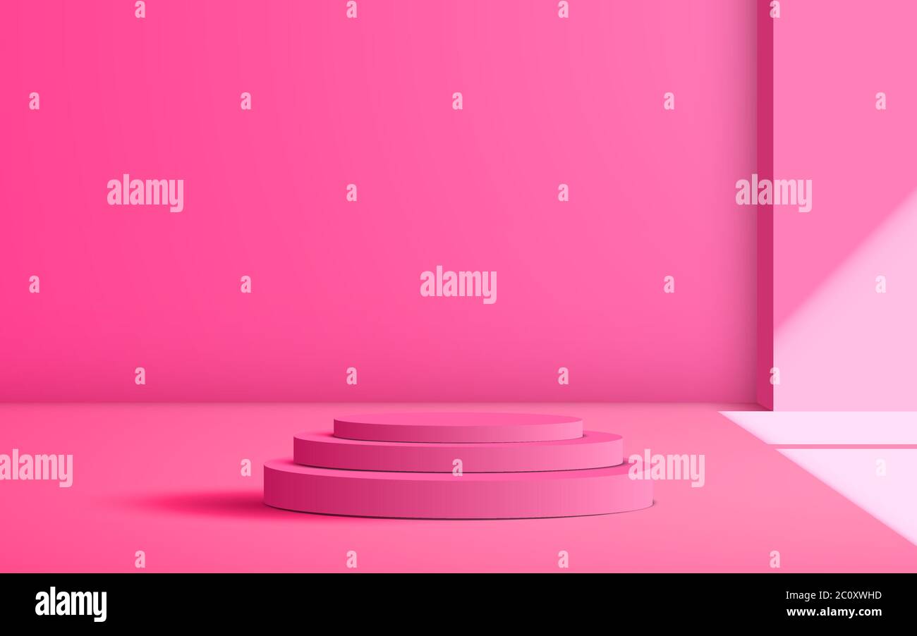 pink podium with sunlight in the studio room Stock Vector Image & Art ...