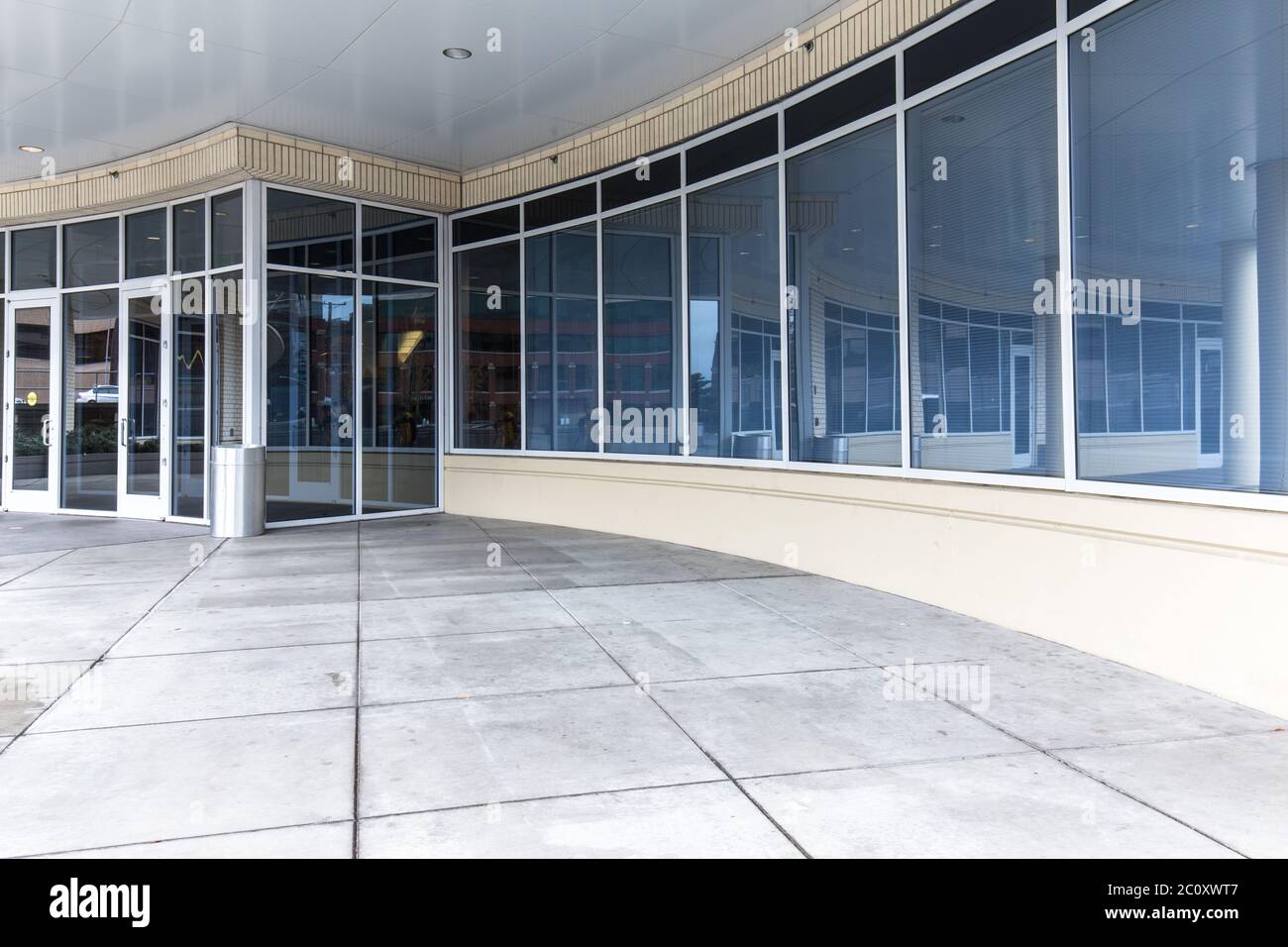 empty pavement front of modern buildings in portland Stock Photo - Alamy