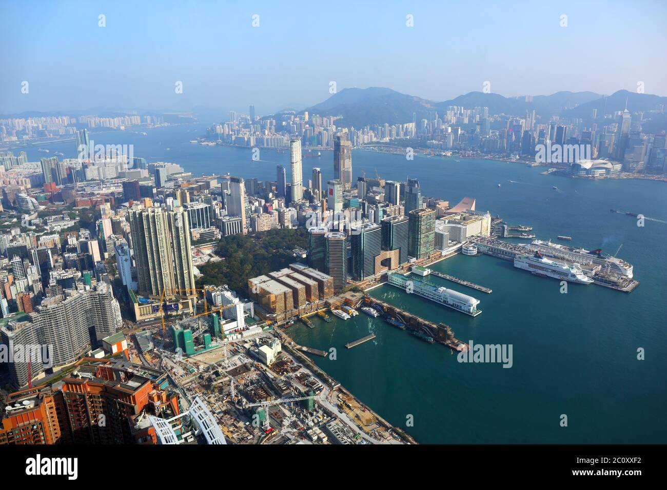 Hong kong downtown aerial view hi-res stock photography and images - Alamy